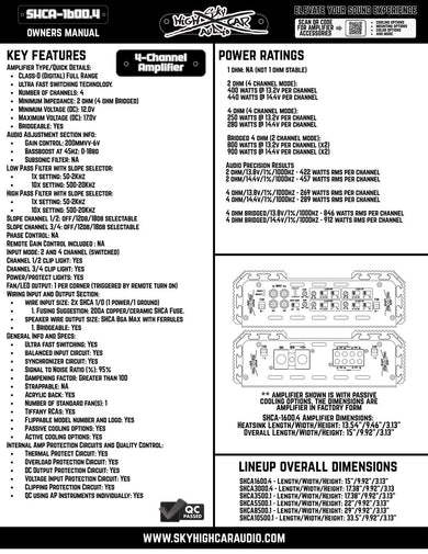 Sky High Car Audio 1600.4 4-Channel Amplifier | Made in Korea